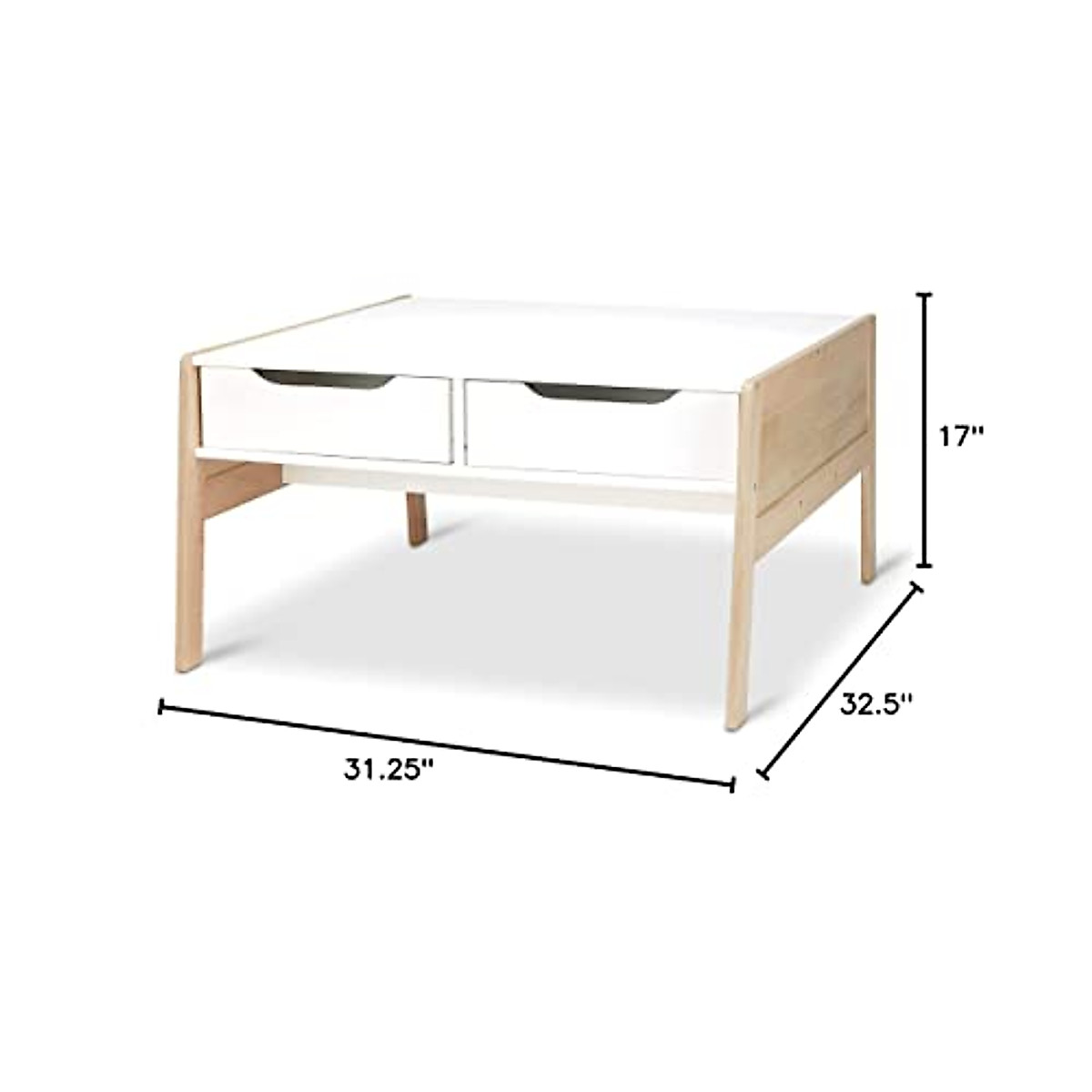 Melissa & Doug Wooden Art & Activity Table with Bins - Wooden Kids Activity Table, Kids Art Table With Storage,White
