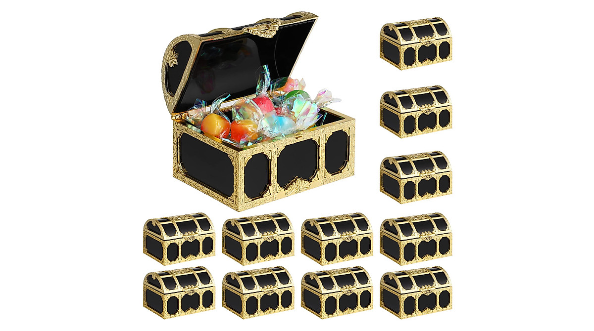 Toyvian 12Pcs Pirate Treasure Chests for Party & Play