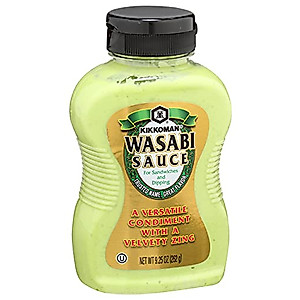 Kikkoman – Wasabi Sauce Great for Sandwiches & Dipping - All-Purpose Seasoning Spiciness Dishes Sushi, Sashimi – Sealed Packed Bottle - 9.25 oz (Pack of 1), Green