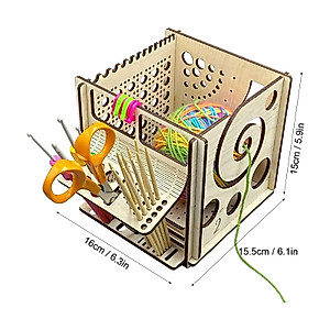 Wooden Yarn Bowl All-in- Yarn Holder Yarn Bowls For Crochet, Multifunctional Crochet Bag Organizer, DIY Wooden Yarn Storage Box Crochet Knitting Craft Accessories Gift For Crochet Lovers(5 Boards), 1