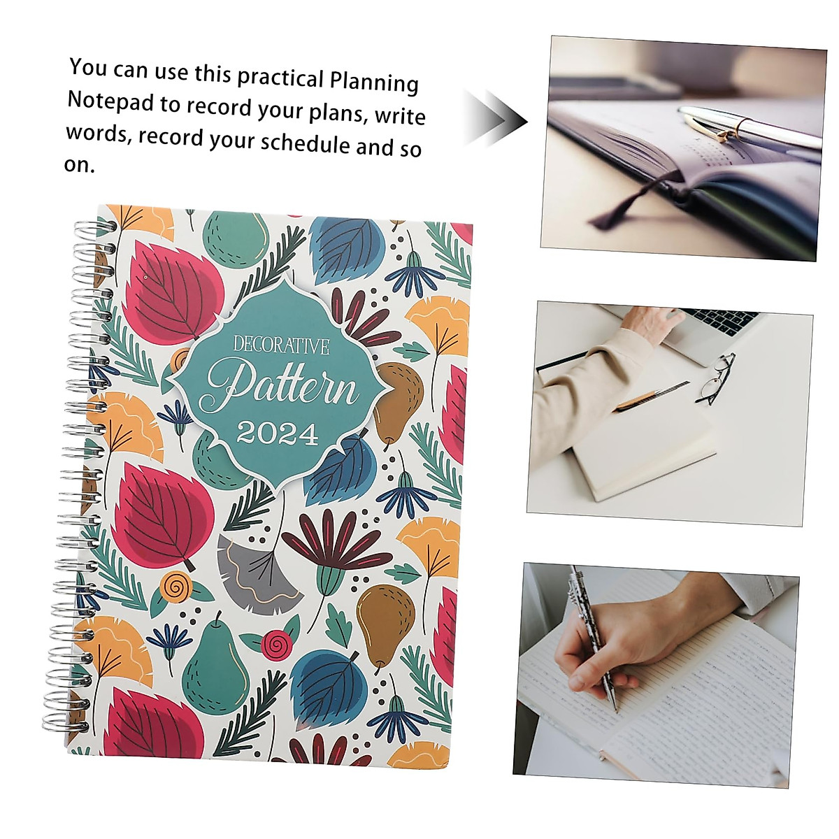 Tofficu 2024 Note Book Spiral Notebooks Notepad Office Decor Note Pad Monthly Planner Office Accessory Academic Planner Office Supply Weekly Calendar Pad Tear off Schedule Work Tearable