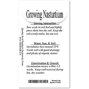 PETBROO Big Pack - Nasturtium Flower Seed Mix (1,000) - Edible Tropaeolum nanum - Spurred, Flat-Faced Trumpet - Used in Cake & Bakery - Flower Seeds by MySeeds.Co (Big Pack - Nasturtium Mix)