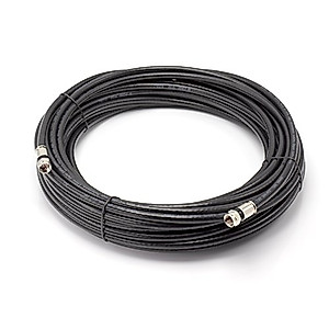 100' Feet, Black RG6 Coaxial Cable (Coax Cable) with Weather Proof Connectors, F81 / RF, Digital Coax - AV, Cable TV, Antenna, and Satellite, CL2 Rated, 100 Foot