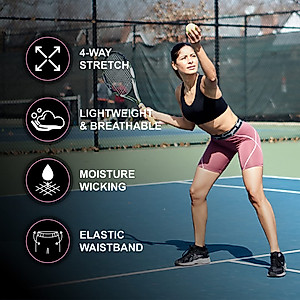 Thermajane Compression Shorts for Women Athletic Spandex Volleyball Shorts Women (XXX-Large, Wine)