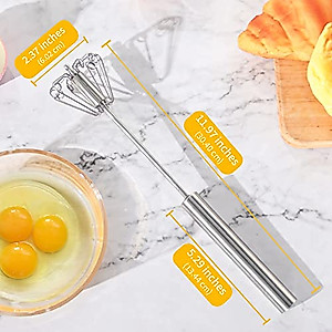 Newness Egg Whisk, Stainless Steel Hand Push Whisk Blender for Home - Versatile Tool for Egg Beater, Milk Frother, Hand Push Mixer Stirrer - Kitchen Utensil for Blending, Whisking, Beating & Stirring