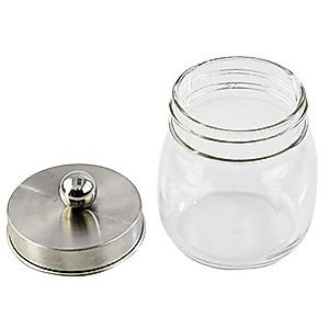 Home-X Mason Jar for Bathroom Organization, Apothecary Jars with Lids (Silver) 8 oz capacity