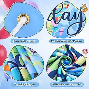 Travel Theme Birthday Party Banner Decorations Adventure Awaits Birthday Banner Let The Adventure Begin World Map Photobooth for Birthday Graduation Baby Shower Party Supplies 71 x 44 Inch