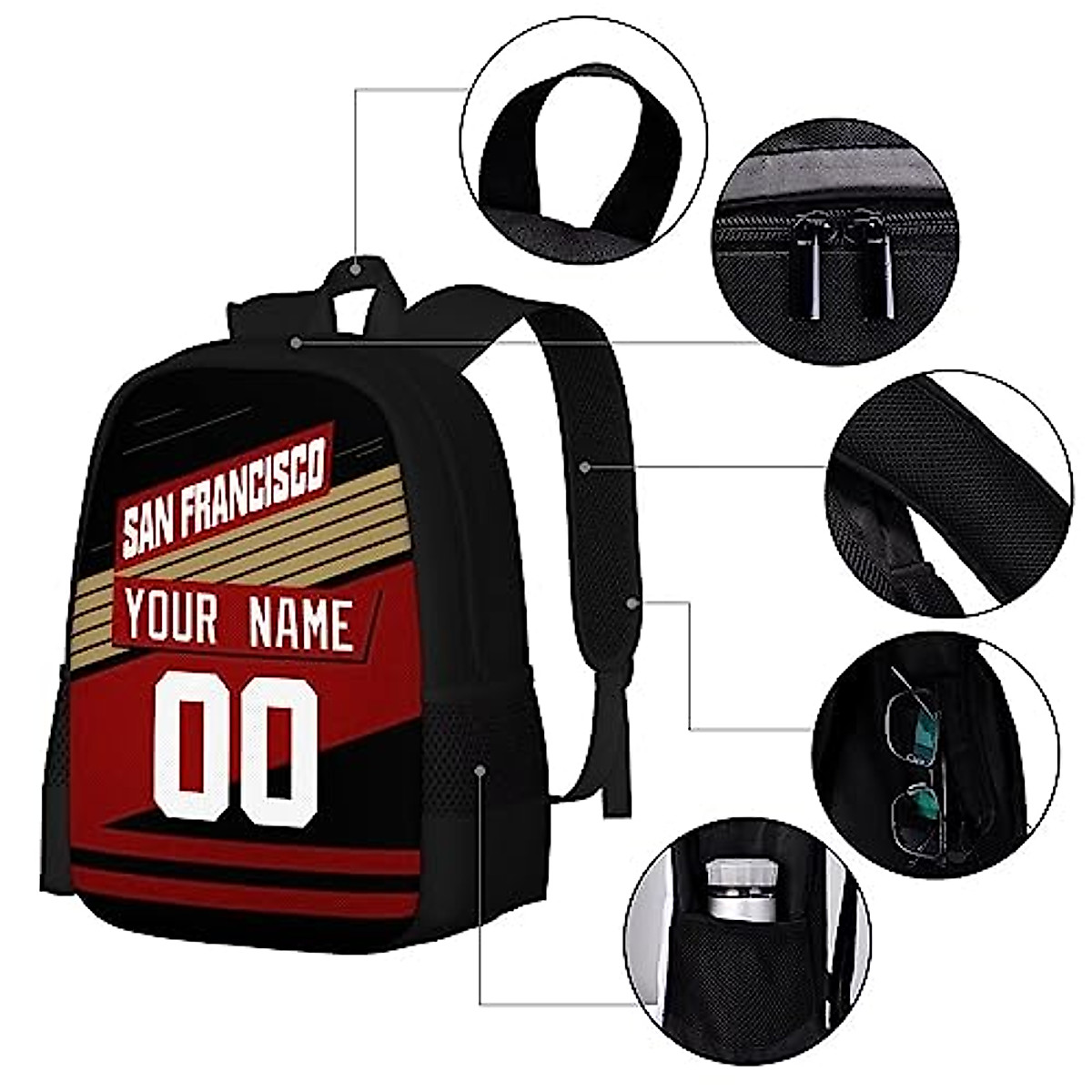 KREDE San Francisco Backpack Personalized Bags for Men Women Gifts