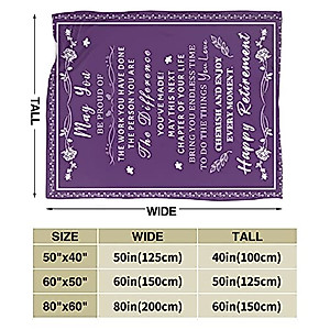 KASETER Retirement Gifts for Women Men Blanket Retired Throw Blankets for Nurse Boss Coworker Friend Farewell Gifts 50X60 Inches