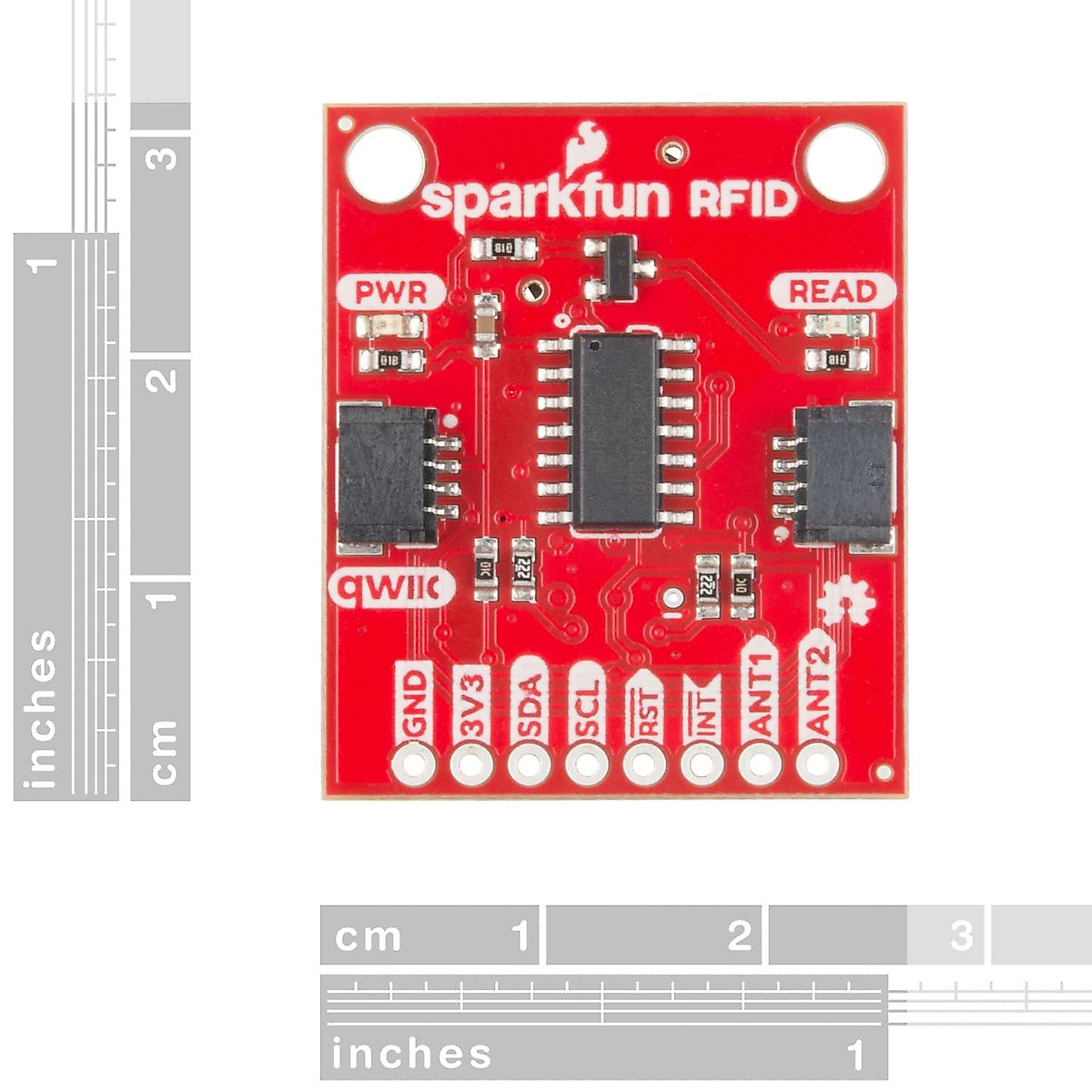 SparkFun RFID Qwiic Reader-Pairs with The ID-LA modules: ID-3LA, The ID-12LA, or The ID-20LA, and utilizes 125kHz RFID Chips Includes Read LED & Buzzer No Soldering Required