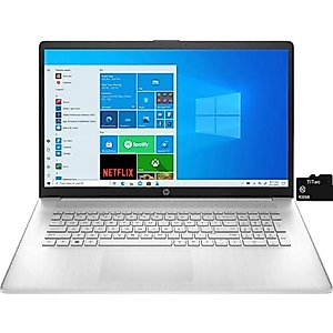 HP 2022 17.3 Laptop Computer HD+ Anti-Glare Display, 11th Gen Intel Core i3-1115G4 (Beats i5-7200U), 32GB DDR4 RAM, 256GB SSD + 1TB HDD, WiFi, HDMI, Webcam, NO DVD, Win 10 S + TiTac SD Card