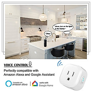 Smart Plug, Woostar Smart Outlet Compatible with Alexa, Google Home for Voice Control, IFTTT Enabled, Alexa Smart Plug Mini with Remote Control, Schedule and Timing Function, No Hub Required, 4 Pack