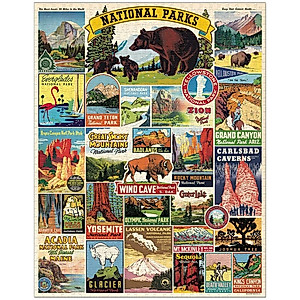 Cavallini Papers & Co. National Parks 1,000 Piece Puzzle, Multi