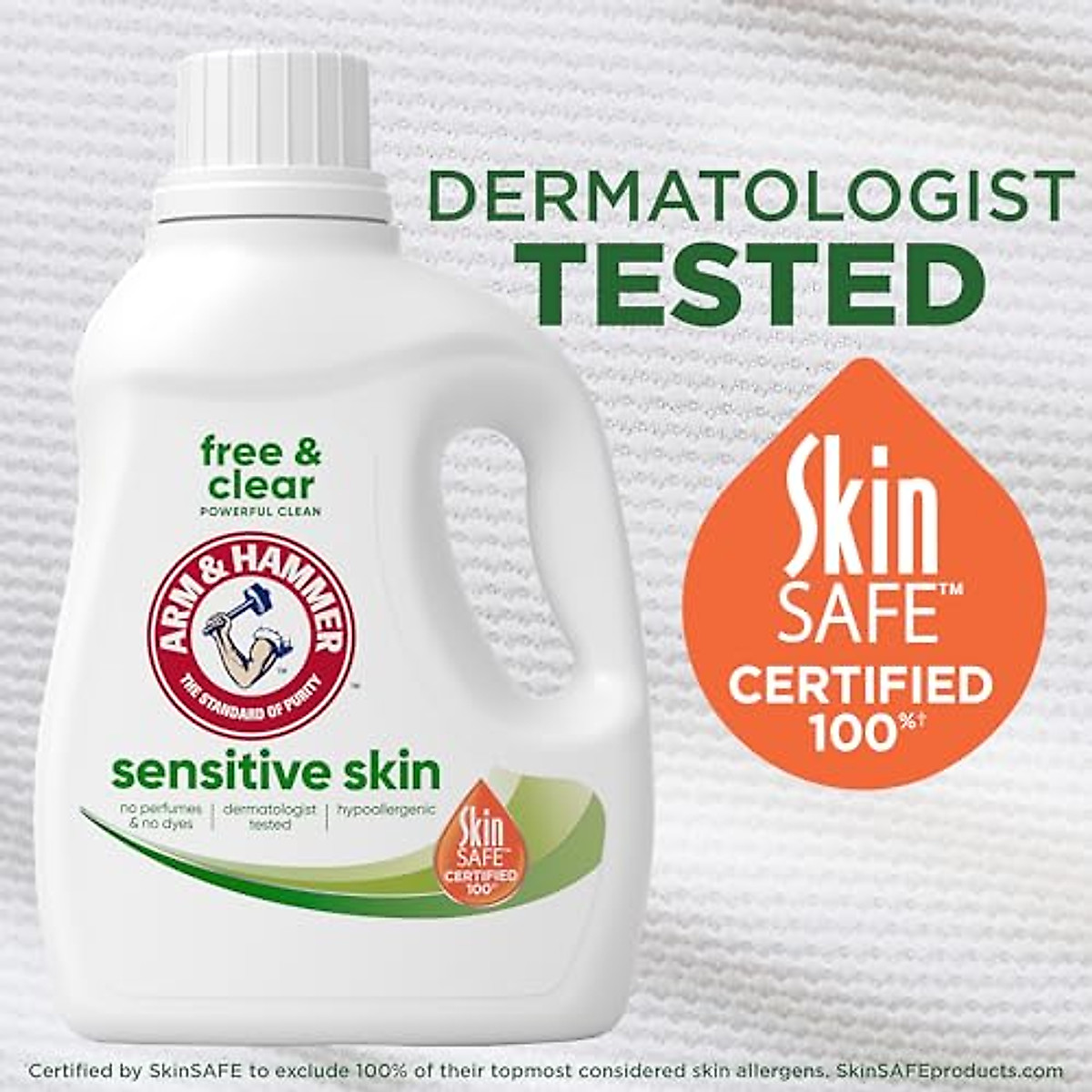 Arm & Hammer Sensitive Skin Free & Clear, 105 Loads Liquid Laundry Detergent, 105 Fl oz