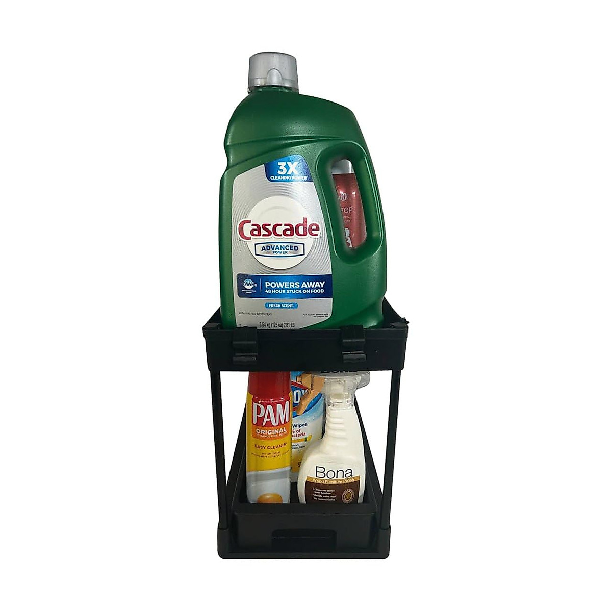 Volonko Under Sink Organizer, Pull-out Large Capacity Under Bathroom and Kitchen Cabinet Storage Drawer Organizer with Hooks, Multi-purpose Under Sink Shelf Organizer