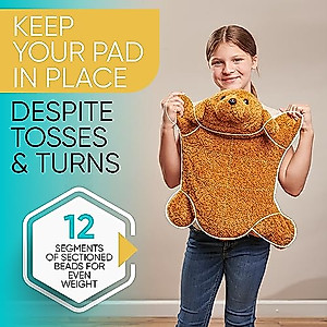 FRIENDLY CUDDLE Weighted Lap Pad for Kids 5 lbs. Sensory Weighted Stuffed Animals Lap Blanket for Kids Adults with Sensory Processing Disorder (Teddy)