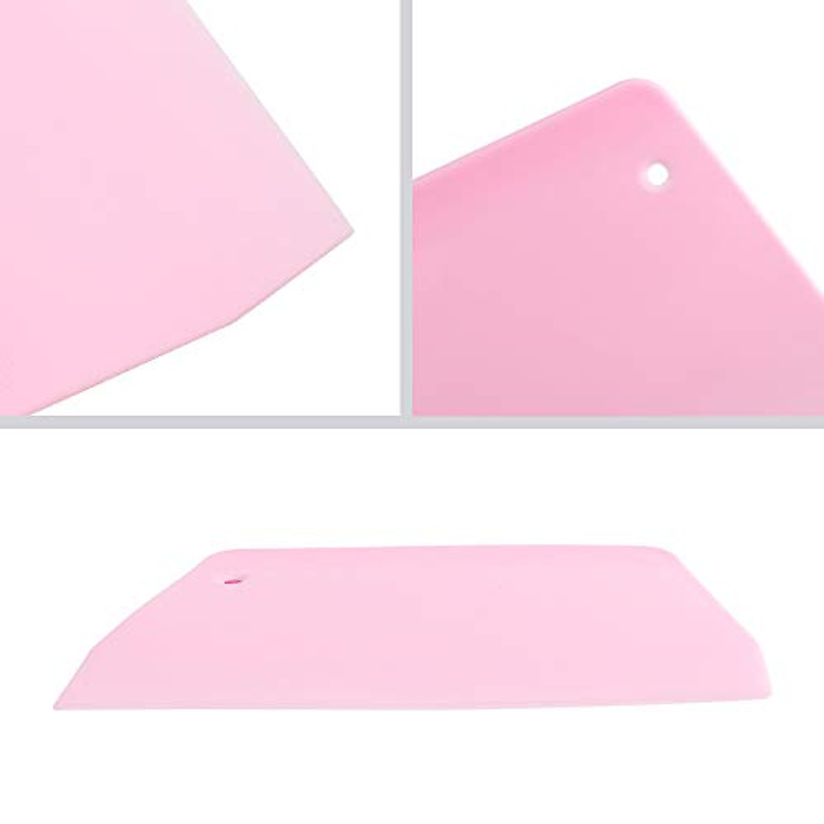 10 Pcs Trapezoidal Dough Scrapers, Hard Plastic Cutters, Food-safe Plastic Dough Cutter, Bench Scraper with Small Hole, Multipurpose Kitchen Gadgets Food Scrapers for Baking Pasta Pastry Pizza Cake