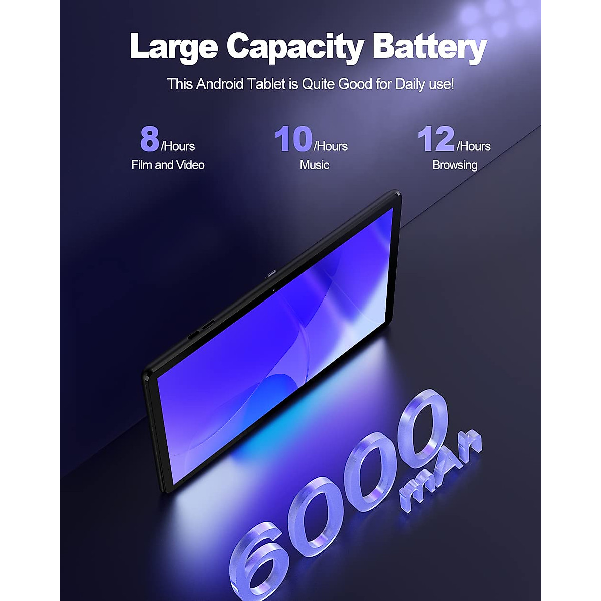 VIAZTECH Android Tablet 10 inch,Android 11 Tablet PC 3GB 32 GB,1.8GHz Processor,Double Camera 8.0 MP,GMS Certified Tablet,Dual Speakers,HD Touch Screen,6000mAh Battery,WiFi,Bluetooth,Type-C