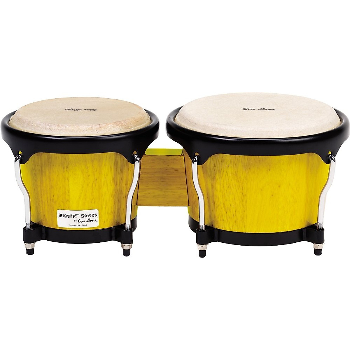 Gon Bops Fiesta Series Bongo, Yellow with Black Hardware