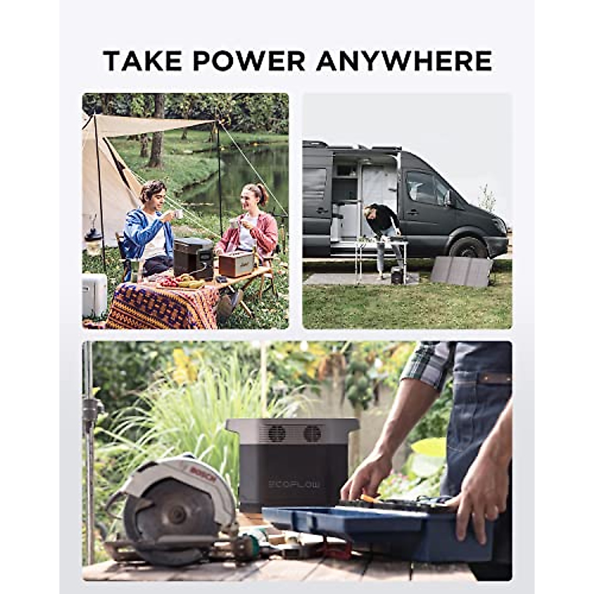 EF ECOFLOW Portable Power Station DELTA 1300, 1260Wh Solar Powered Generator with 6 x 1800W AC Outlets, Solar Generator(Solar Panel Optional) for Outdoor Camping