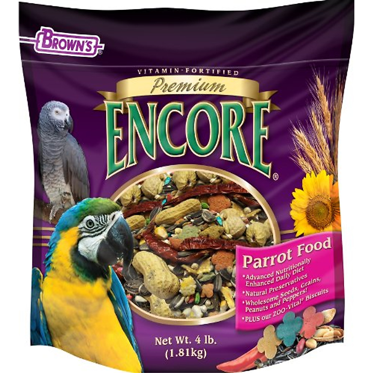F.M. Brown'S Encore Parrot Food, 4-Pound