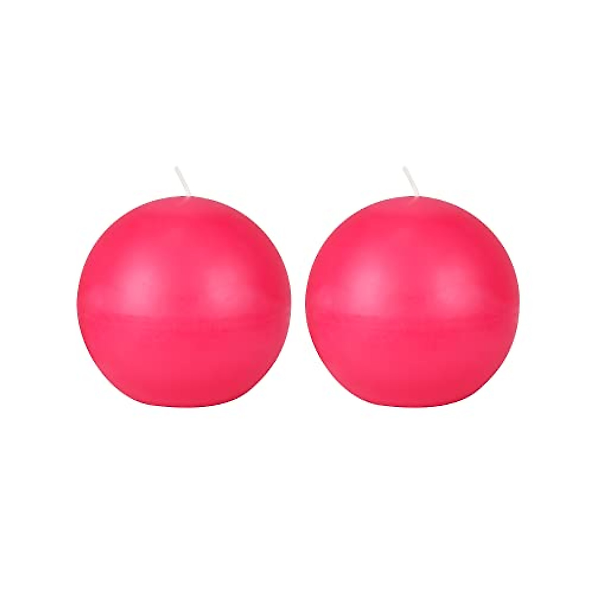 Zest Candle 2-Piece Ball Candles, 4-Inch, Hot Pink