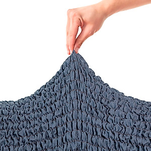 PAULATO BY GA.I.CO. Recliner Loveseat Cover - 2 Seater Recliner Slipcover - Soft Polyester Fabric Slipcover - 1-Piece Form Fit Stretch Furniture Protector - Mille Righe - Blue (Recliner Cover)