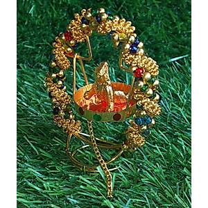 Bricker Metal Decorative Small Jhula with Mini Laddu Gopal Showpiece for Temple, Home-Office Decor & Car Dashboard (Small_3 inch)