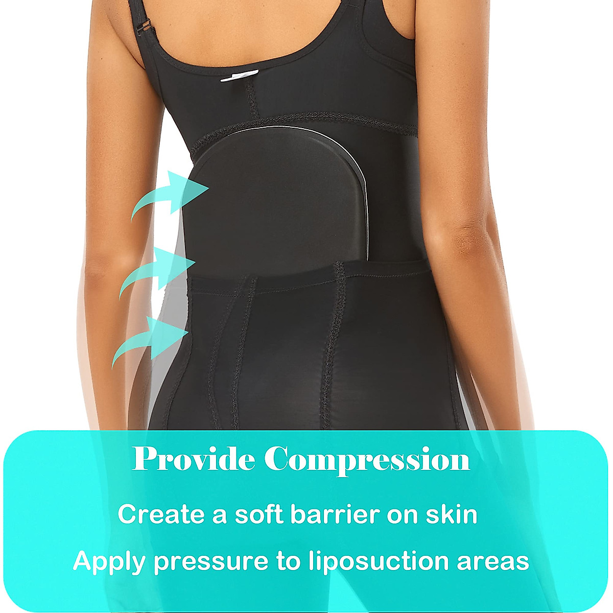 PAZ WEAN Lumber Back After Lipo Post Surgery Liposuction Foam Boards for Lipo Recovery BBL Back Board Black