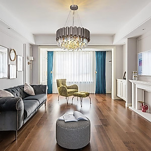 MEELIGHTING Nickel Luxury Modern Crystal Chandelier lighting Contemporary Raindrop Chandeliers Pendant Ceiling lights Fixture for Dining Room Living Room Bedroom Kitchen W22