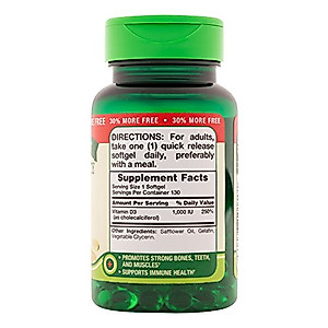 Nature's Truth Vitamin D3 1000 iu, 130 Count (Pack of 3)