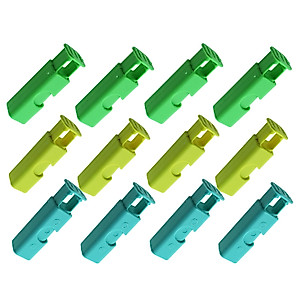 SQXBK 12PCS 60x15mm Non Slip Plastic Bread Bag Closure Clip Reusable Grocery Bag Closure Clip Easy to Squeeze Lock and Release