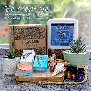 ZenseMe Bundle of Soap Making Kit with 5.5 LB Goats Milk | DIY Bundle, Melt and pour organic natural supplies for adults, beginners