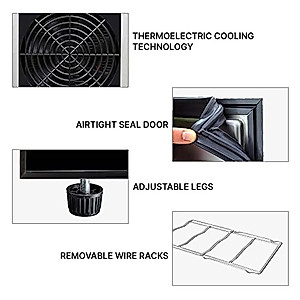 Koolatron Urban Series 12 Bottle Wine Cooler, Thermoelectric Wine Fridge, 1 cu. ft. Freestanding Wine Refrigerator for Home Bar, Small Kitchen, Apartment, Condo, Cottage, RV