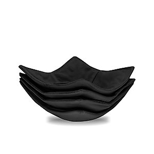 Cotton Bowl Cozy Huggers Set of 4 – Durable and Reliable – for Hot and Cold Bowls, Plates and Dishes Bowl Holder for Microwave – 100% Cotton Bowl Cozies Ideal Household Gift (Black)