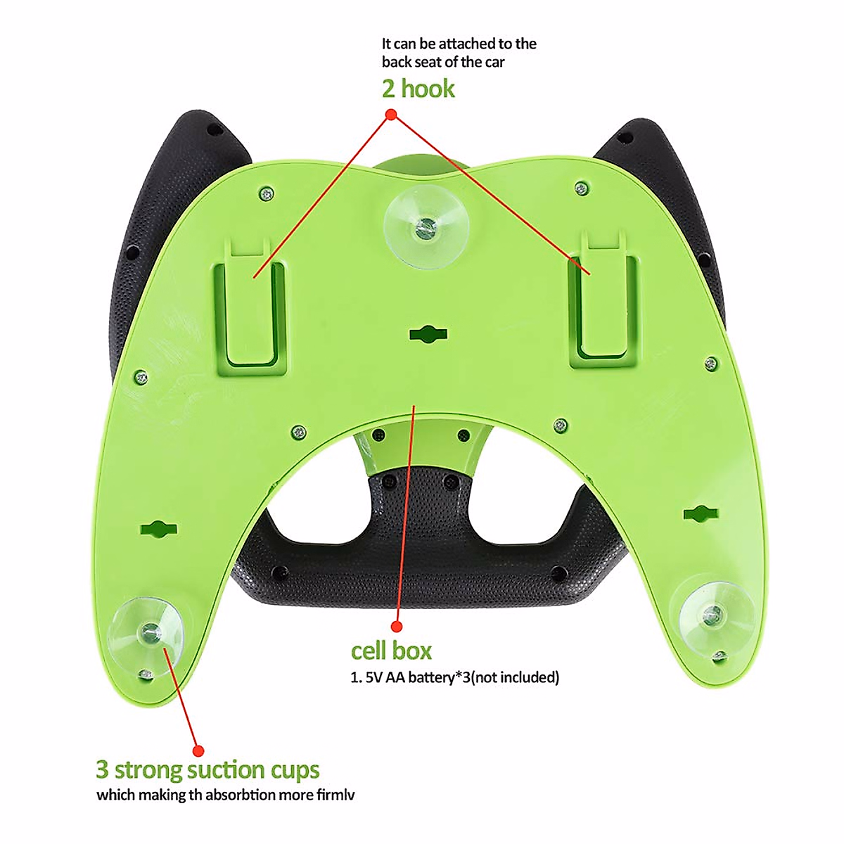 Coherny Steering Wheel Toy Driving Controller Portable Driving Copilot Toy Educational Sounding Toy Gift Driving Wheel with Music for Kids