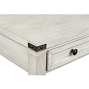 OSP Home Furnishings Baton Rouge Rustic L-Shape Office Desk with Power Port Drawer, Champagne Oak Finish