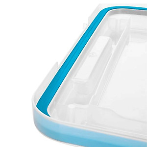 Sterilite 20 Qt Gasket Box, Stackable Storage Bin with Latching Lid and Tight Seal, Plastic Container to Organize Basement, Clear Base and Lid, 6-Pack