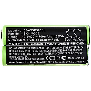 Estry 2.4V BK-4MCCE Battery Replacement for WATERPlK Sensonic Plus SR-3000 Sensonic Plus SR-3000E 900 Sonic Toothbrush BK-4MCCE Battery