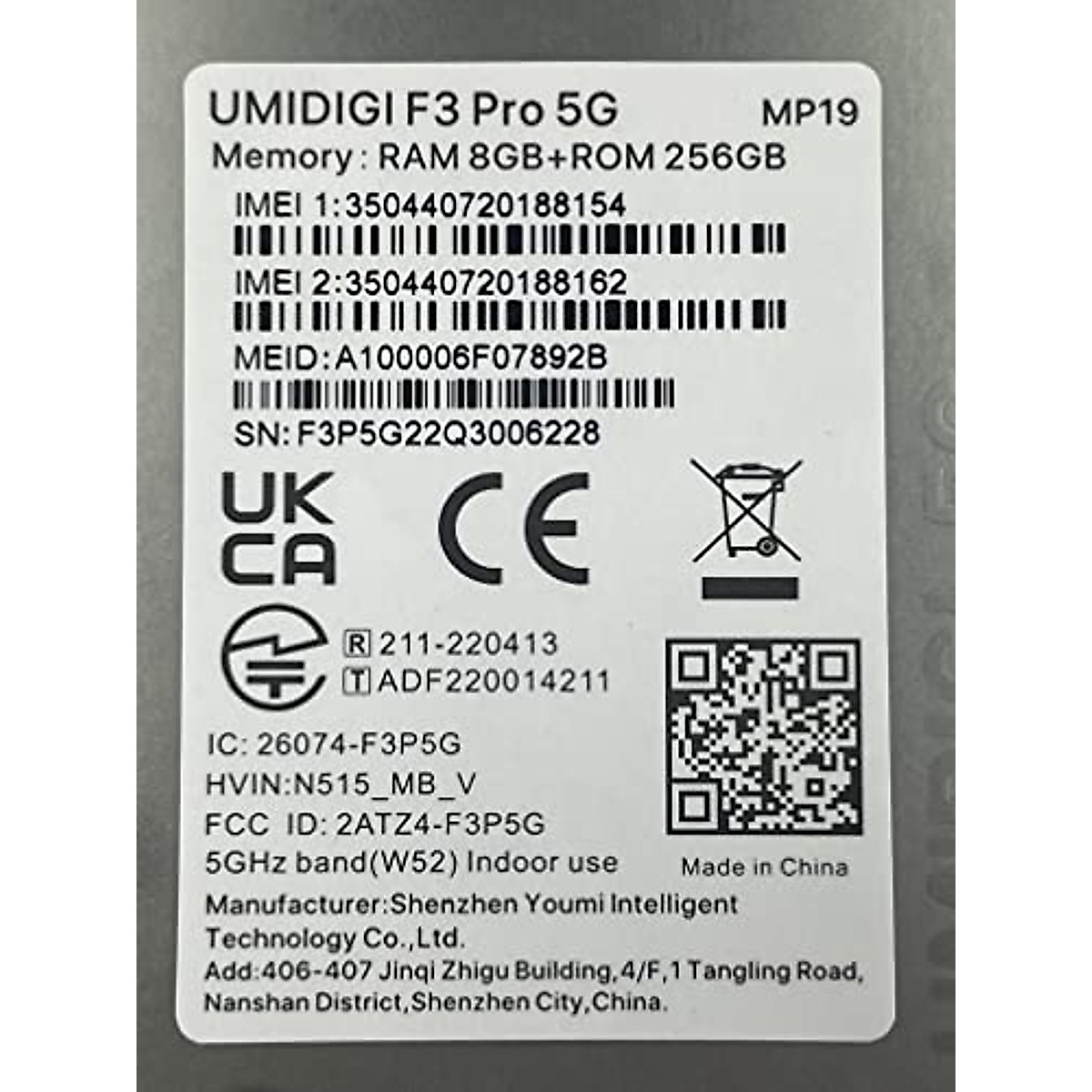 UMIDIGI F3 Pro 5G Unlocked Cell Phones, Android 13 Unlocked Phones, 14(8+6)GB+256GB, 48MP Main Camera, 6.6” FHD+ Display Screen, Octa-Core Processor, 6000mAh Battery, Dual 5G Unlocked Smartphone, NFC