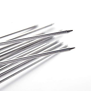 IMEEA Double Skewers for Grilling Thickened Barbeque Skewers Stainless Steel Skewers for Kabobs BBQ Stick with Wood Handle, 16.5-Inch