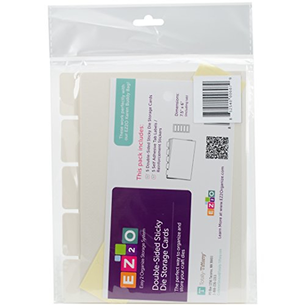 Totally-Tiffany DC5PK Double-Sided Sticky Die Storage Cards (5 Pack), 7.5" by 6", Off White