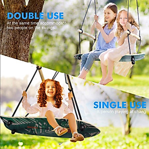 Gentle Booms Sports Skateboard Swing, 29.7×9.5 inch Large Stand Up Surf Swing with Adjustable Handle, Up to 660 Pounds Weight Capacity, Outdoor Swing for Kids