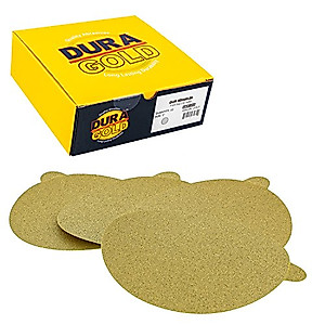 Dura-Gold Premium 6" Gold PSA Sanding Discs - 80 Grit (Box of 50) - Self Adhesive Stickyback Sandpaper for DA Sander, Finishing Coarse-Cut Abrasive - Sand Automotive Car Paint, Woodworking Wood, Metal