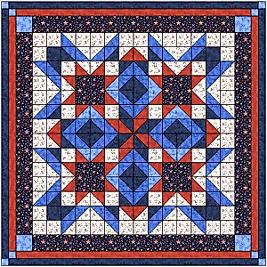 Material Maven Precut Quilt Kit Rockets Red Glare, Patriotic Red, White and Blue