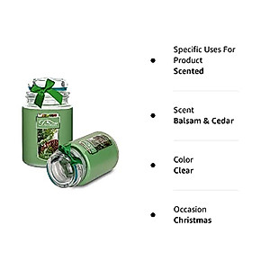 Decorlife 22 oz Scented Candles, Large Balsam & Cedar Christmas Candles with 2 Wicks, Strong Smelling and 110 Hours Long Lasting Time, 2-Pack