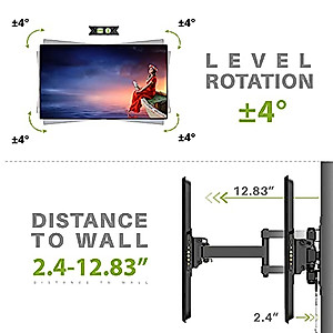 USX MOUNT Full Motion TV Wall Mount for Most 10-26 Inch LED, Flat Screen TVs Lockable RV Mount on Motor Home Camper Truck Marine Boat Trailer TV Mount up to 33 lbs VESA 100x100mm Easy One Step Lock