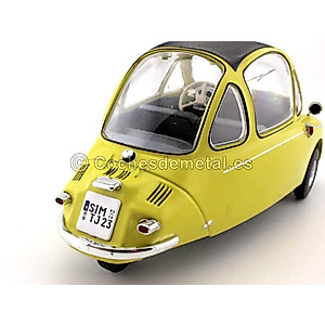 Oxford Diecast Heinkel Trojan LHD Bubble Car Yellow 1/18 Diecast Model Car 18HE003