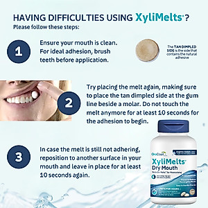 Oracoat XyliMelts Dry Mouth Relief Moisturizing Stick-On-Melts w/Xylitol, 230 Count, Slightly Sweet, Helps Stimulates Saliva for Dry Mouth, Non-Acidic