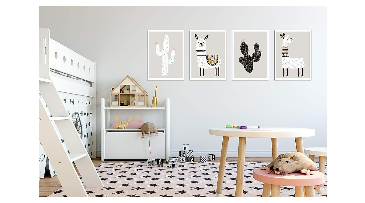 Llama Wall Decor Art Posters - Boho Nursery Prints